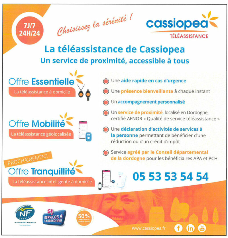 Téléassistance de Cassiopea - Le Pizou